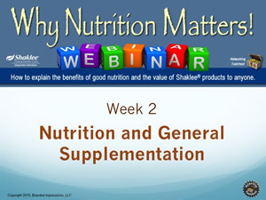 Why Nutrition Matters! - How to explain the importance of good nutrition.